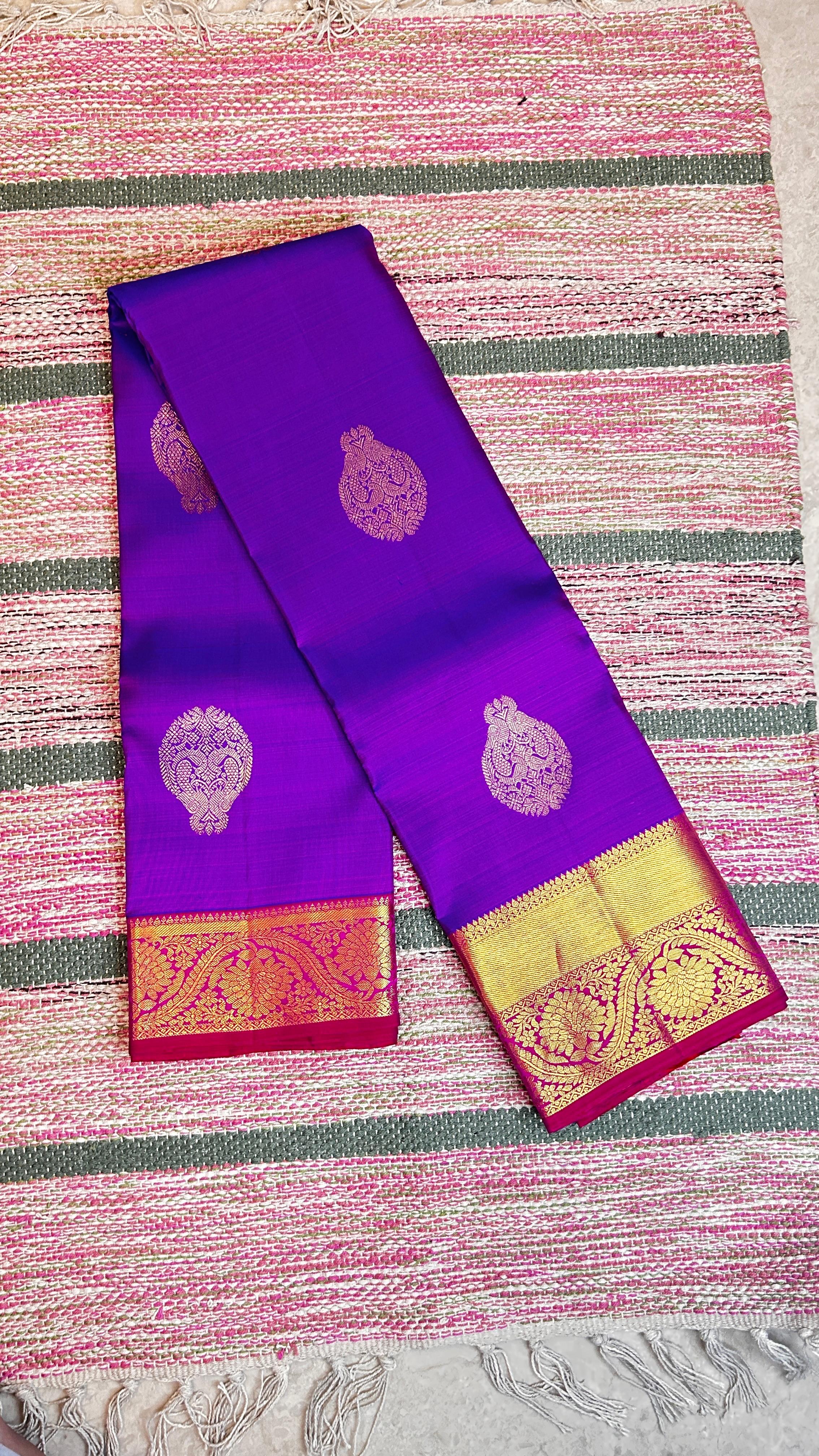 Purple Royale Pink Pure Silk Saree – My Store